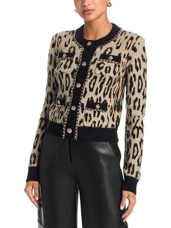 Generation Love Selma Crewneck Cardigan Sweater - Leopard