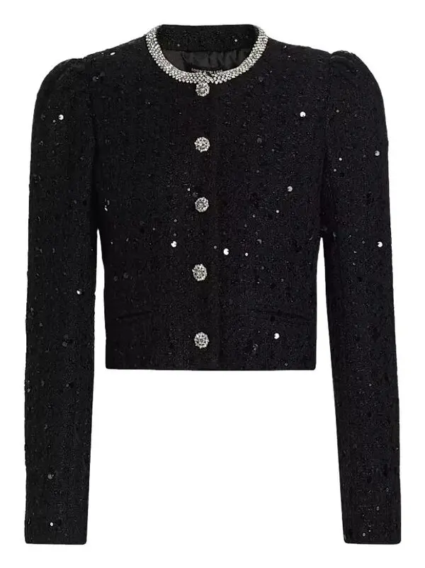 Generation Love Chiara Embellished Tweed Jacket - Black