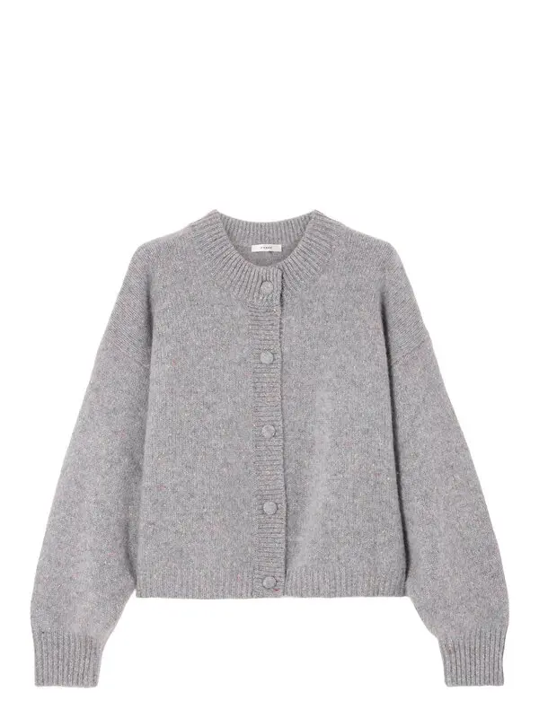 FRAME Fleck Cashmere Cardigan - Gray