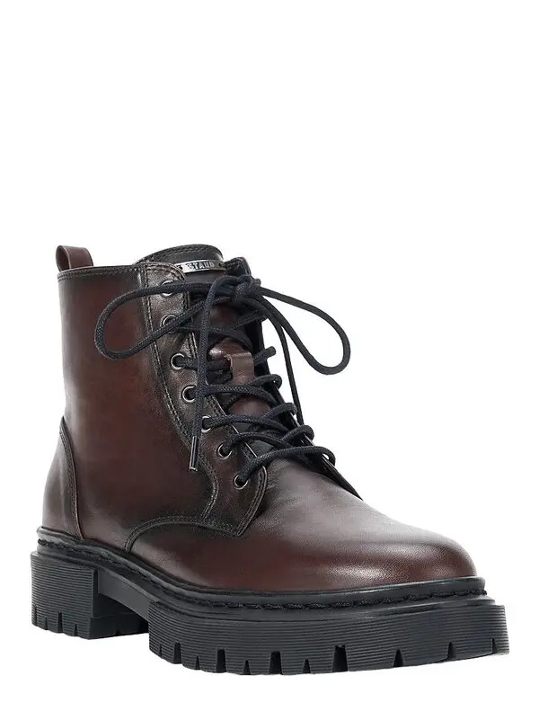 Staud Henry Leather Combat Boots - Espresso