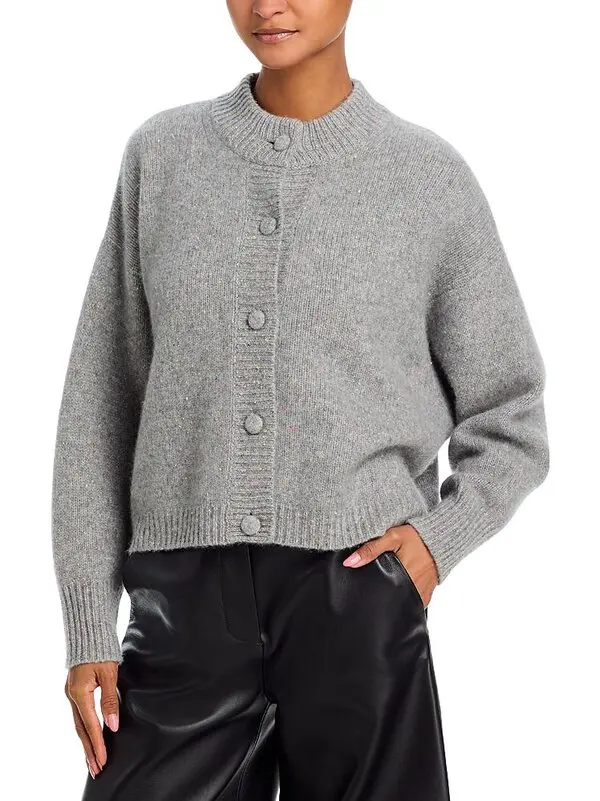 FRAME Cashmere Fleck Cardigan - Silver