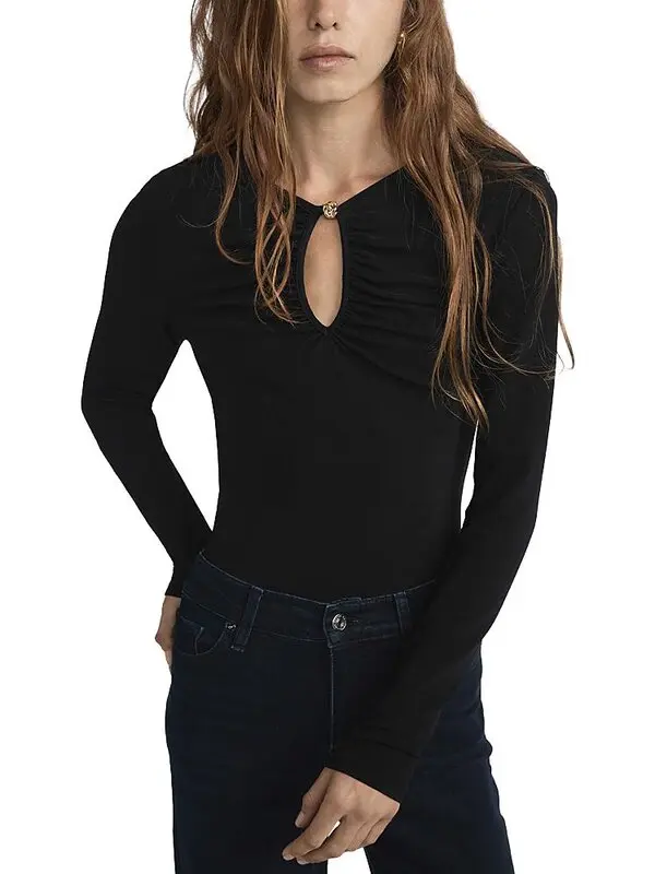 FRAME The Keyhole Top - Black