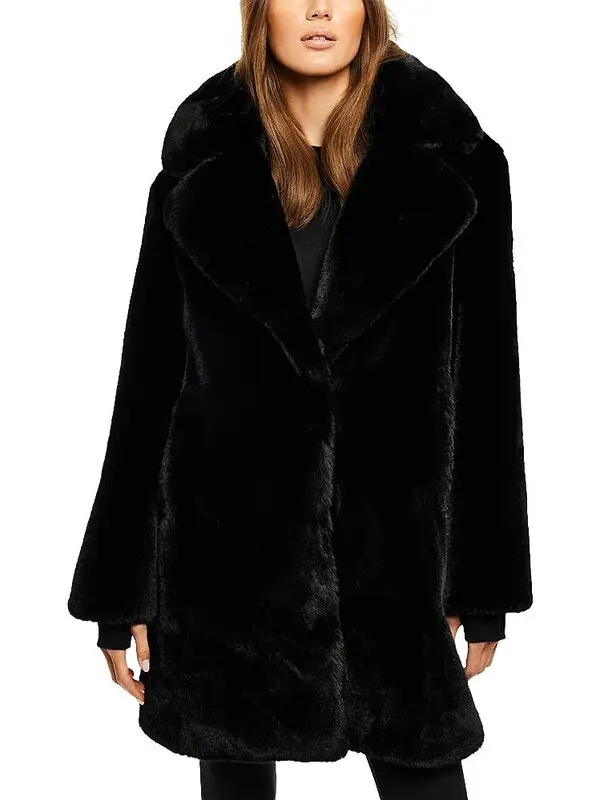 Sam. Marla Faux Fur Coat - Black