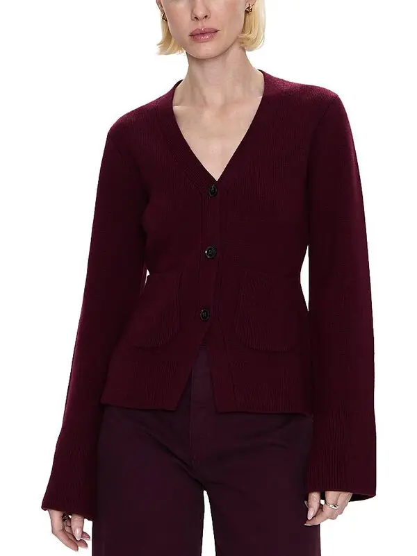 PISTOLA Aeron V-neck Cardigan - Claret