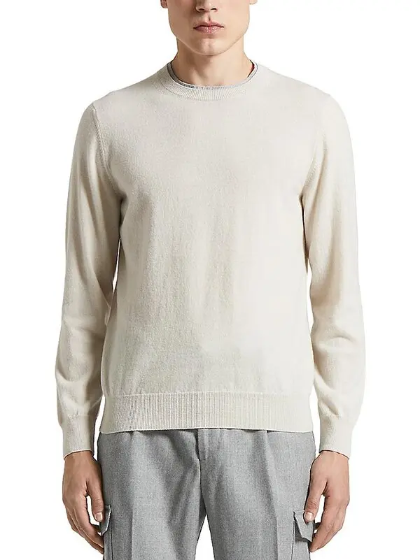 Peserico Crewneck Wool And Cashmere Sweater - Cream