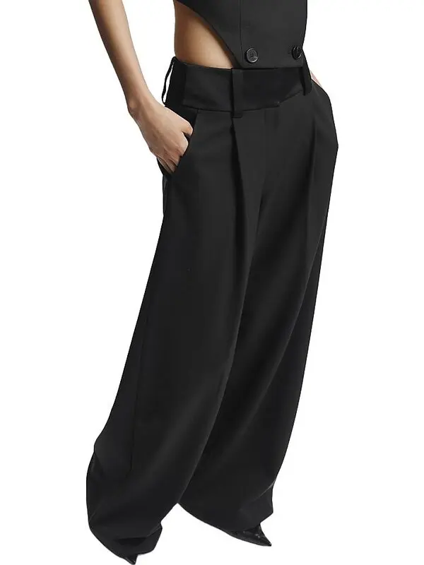SAINT ART Stone Pleated Suiting Pants - Black