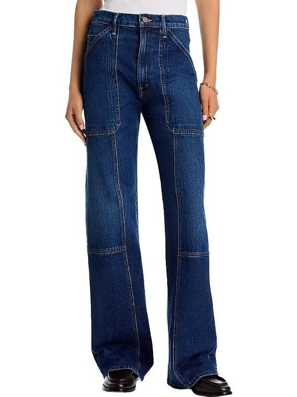 MOTHER The Lasso Utility Sneak High Rise Jeans - Shine On