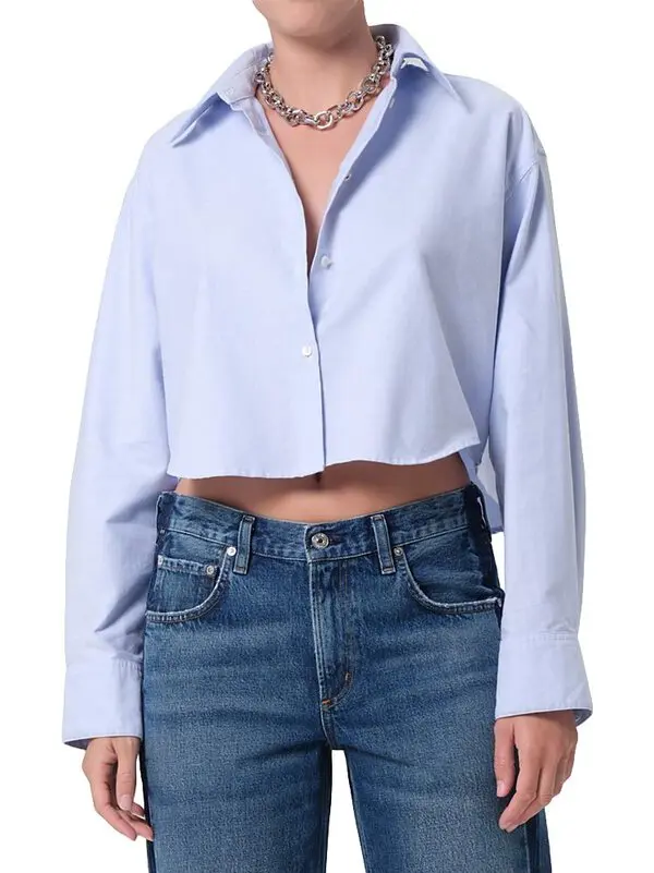 Citizens Of Humanity Ana Cropped Shirt - Light Blue