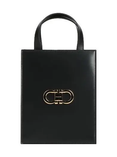 FERRAGAMO Calfskin Tote With Appliqués - Black