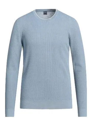 Fedeli Light Linen And Cotton Sweater - Light Blue