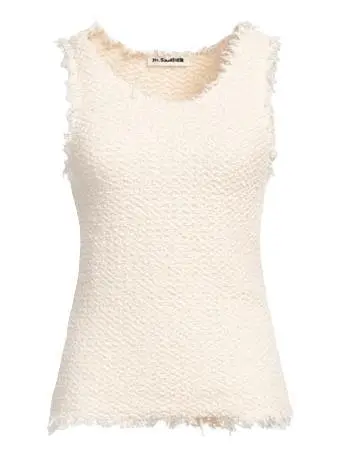 JIL SANDER Bouclé Knit Top - White