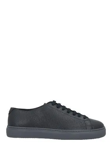 DOUCAL'S Pebbled Leather Lace-up Sneakers - Blue