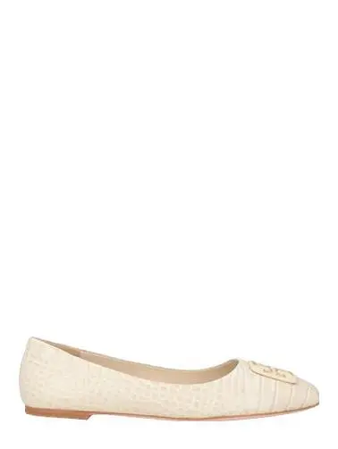 Tory Burch Leather Ballet Flats - Beige