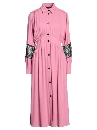 Moschino Midi Shirt Dress With Lace - Magenta