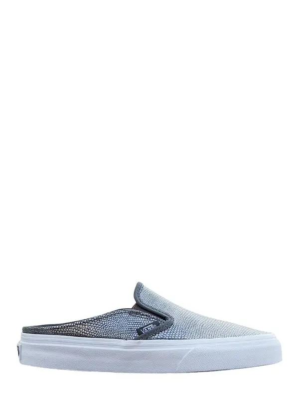 VANS Classic Slip-on Mule In Embossed Leather - Grey/true White