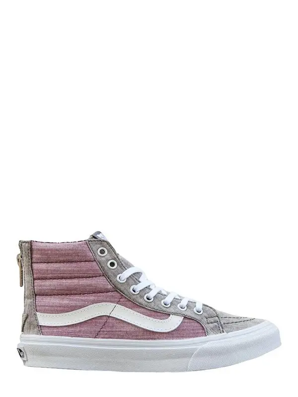 VANS Sk8-hi Slim Zip Floral Chambray High-top Sneakers - Grey/true White