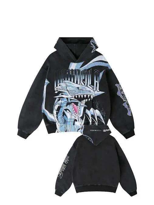 YOUNGLA X Yugioh! Printed Hoodie - Kaiba's Blue Eyes