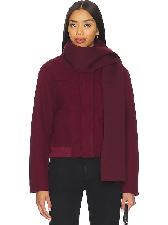 ALL THE WAYS Rissa Scarf Coat - Burgundy