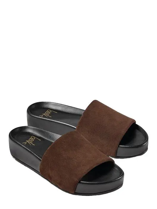 Beek Pelican Leather Platform Slides - Black