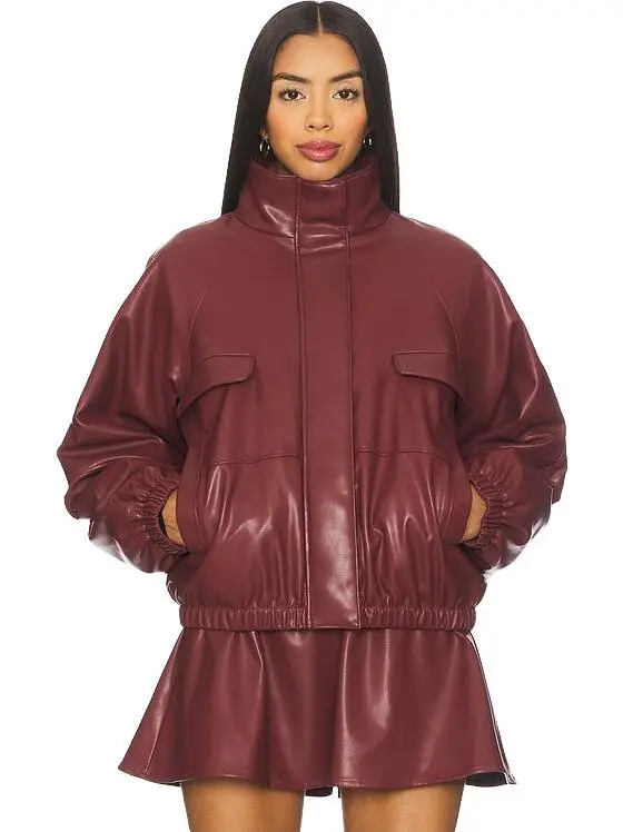 LOVERS AND FRIENDS Jordan Faux Leather Jacket - Oxblood