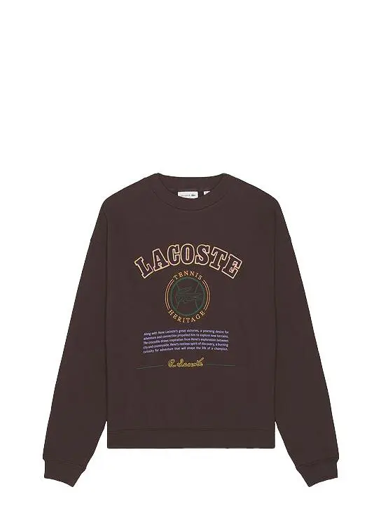 Lacoste Long Sleeve Loose Fit Sweatshirt - Port