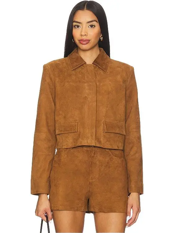 Cami Nyc Sullivan Suede Jacket - Cognac