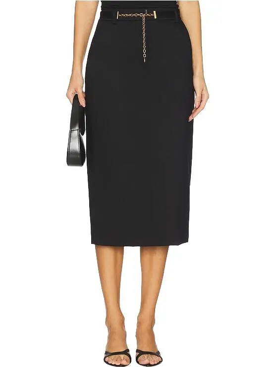Veronica Beard Hoffman Belted Skirt - Black
