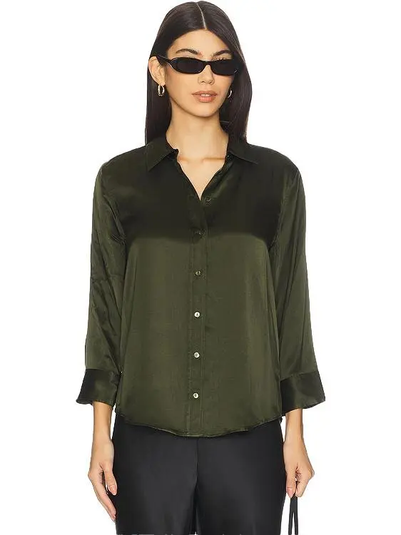 L'Agence Dani 3/4 Sleeve Blouse - Deep Olive