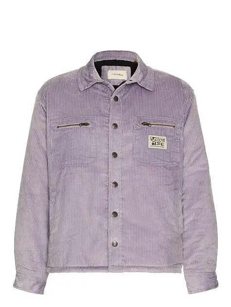 CRITICAL SLIDE Zipped Overshirt In Purple - Mauve