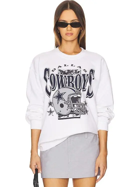 Junk Food Cowboys Conversation Crew Sweatshirt - White