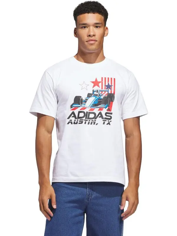 Adidas Austin Americana Motorsport Graphic T-shirt - White