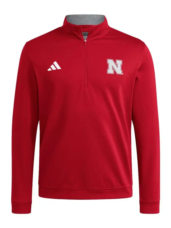 Adidas Nebraska Cornhuskers Coaches Quarter-zip - Team Power Red / White / White