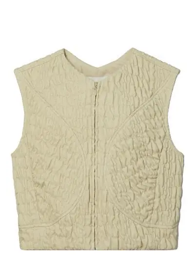 Tory Burch Cropped Wool-silk Top - Bora Sand