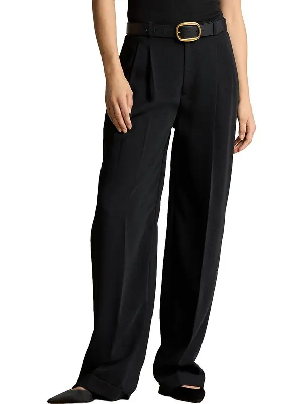 Ralph Lauren Satin Straight-leg Pants - Polo Black