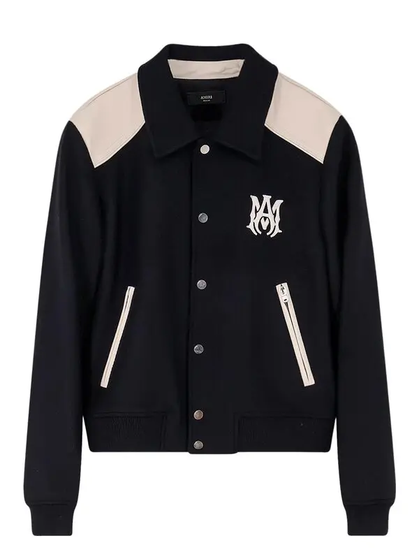 Amiri Virgin Wool Blend Ma Band Jacket - Black