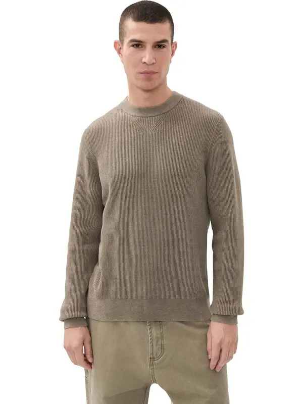Hugo Boss P-horso Corduroy Crewneck Sweater - Open Brown