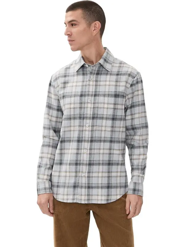 BOSS C-owen Flannel Button Down Shirt - Medium Grey