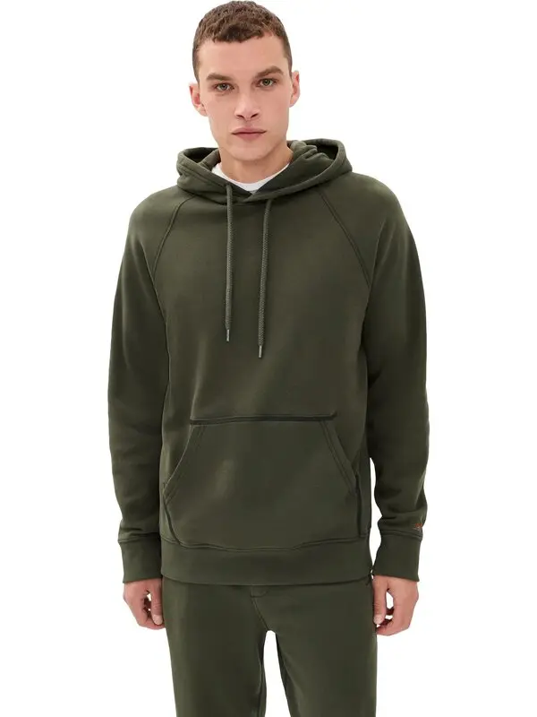 Faherty Brand Fleece Hoodie - Fall Evergreen