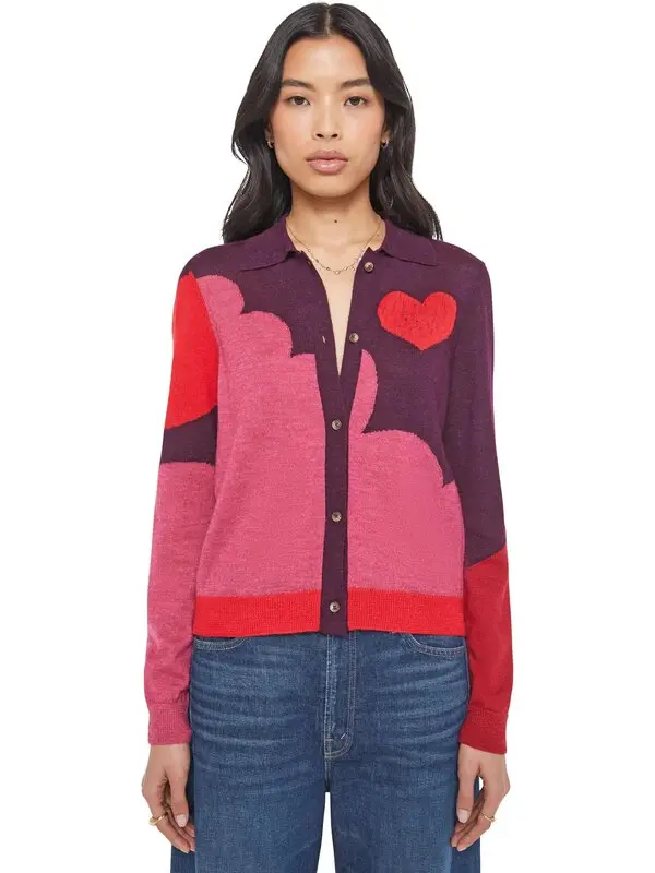 MOTHER The Racquet Cardigan - Red