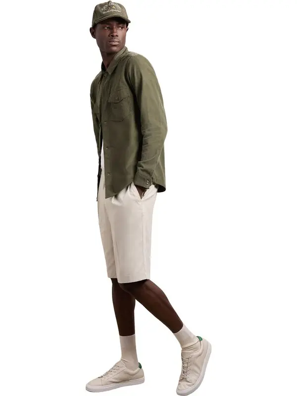 LES DEUX Twill Pleated Suiting Shorts - Light Sand