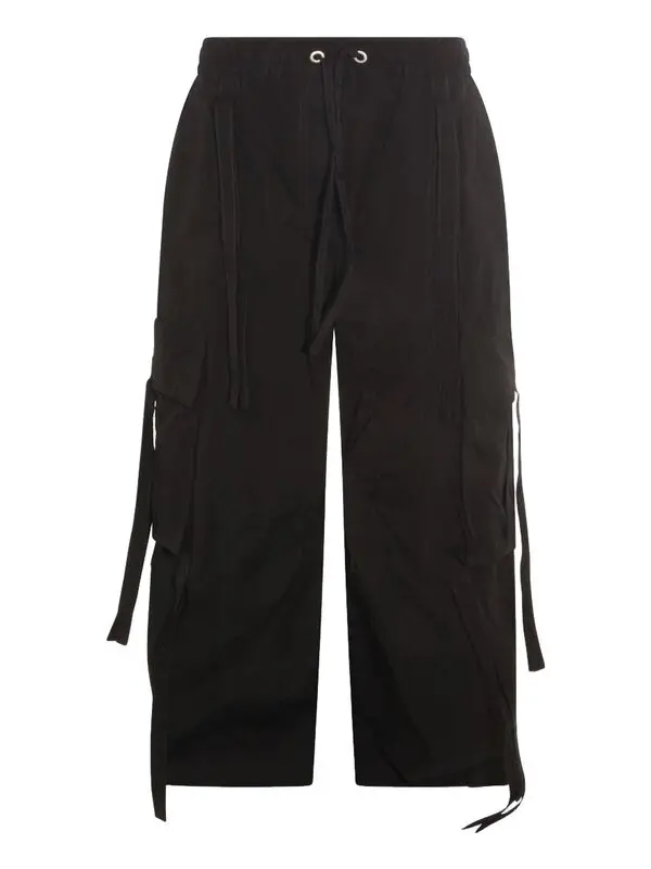 Dolce & Gabbana Cotton Wide Leg Pants - Black