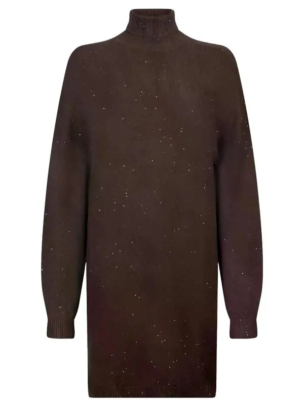 Liu Jo Embellished Roll-neck Dress - Brown