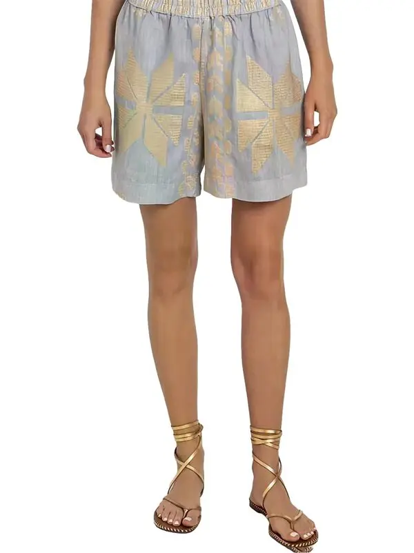 Greek Archaic Kori Elasticated-waistband Shorts - Grey