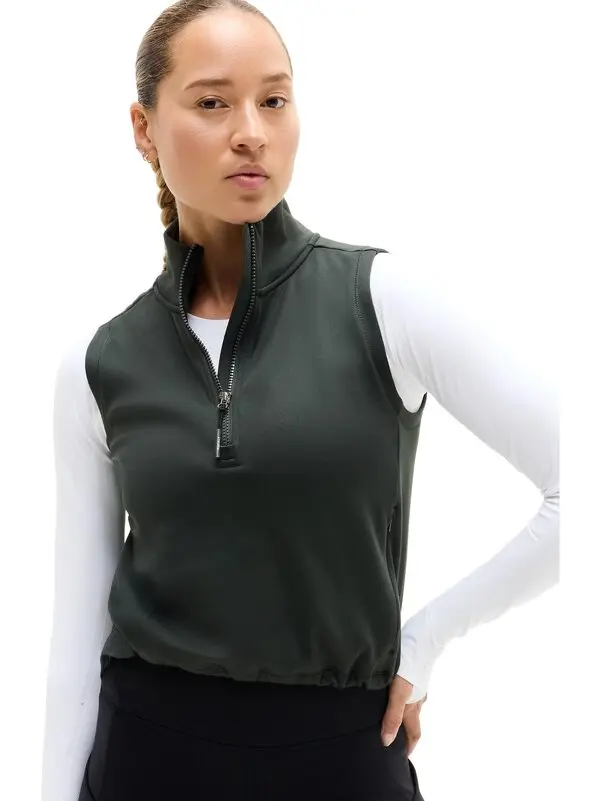 Athleta Unstoppable 1/2 Zip Cropped Vest - Elm