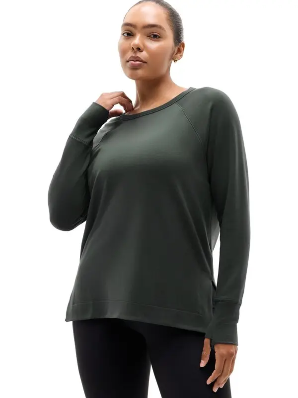Athleta Coaster Luxe Recover Sweatshirt - Elm
