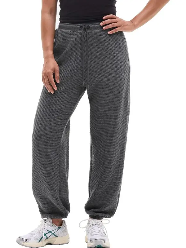 Athleta Tranquil Mid-rise Waffle Jogger - Charcoal