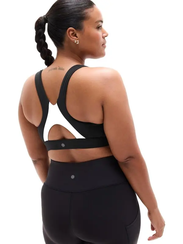 Athleta Interval Colorblock Bra D-dd - Black/bright White
