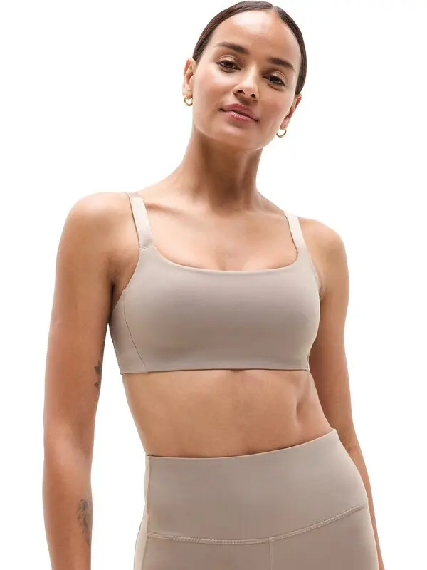 Athleta Shine Strap Bra A-c - Mortar Mushroom/mortar Gloss