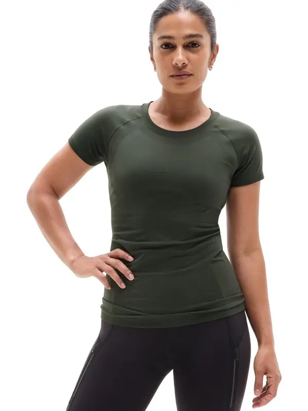 Athleta Momentum Seamless Tee - Elm