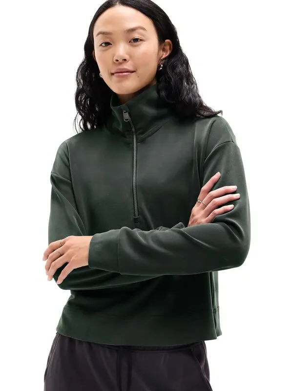 Athleta Seasoft Quarter Zip - Elm